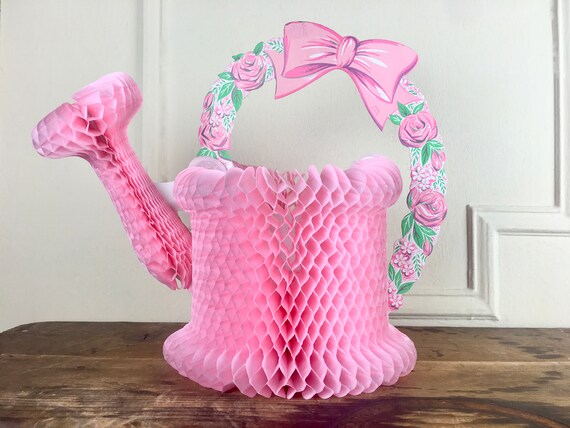 1960s Paper WATERING CAN Honeycomb Centerpiece Beistle | Etsy
