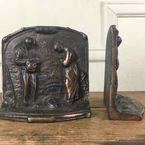 Thankful Farmers, Vintage Bronze Bookends With Repoussé Farming ...