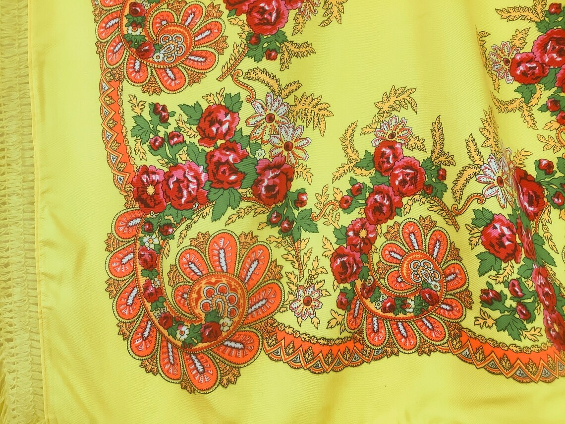 1980s Bright Cheerful Portuguese Table / Piano Scarf Shawl | Etsy