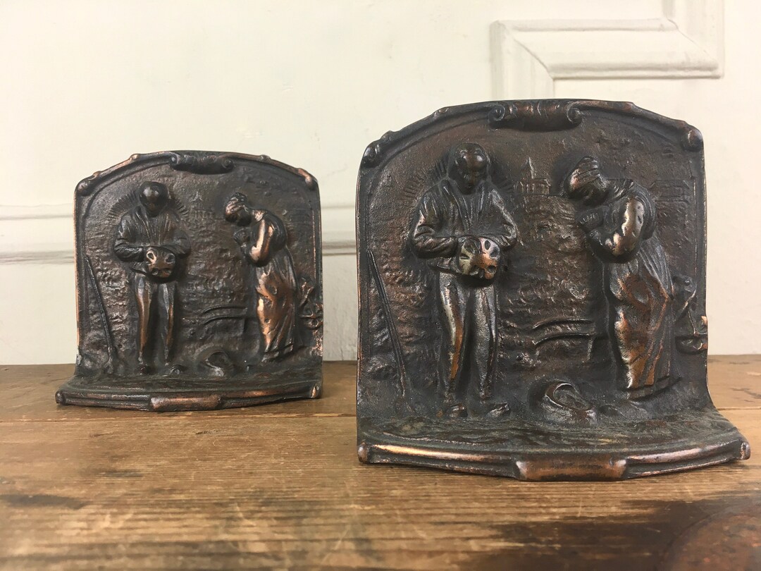 Thankful Farmers, Vintage Bronze Bookends With Repoussé Farming ...
