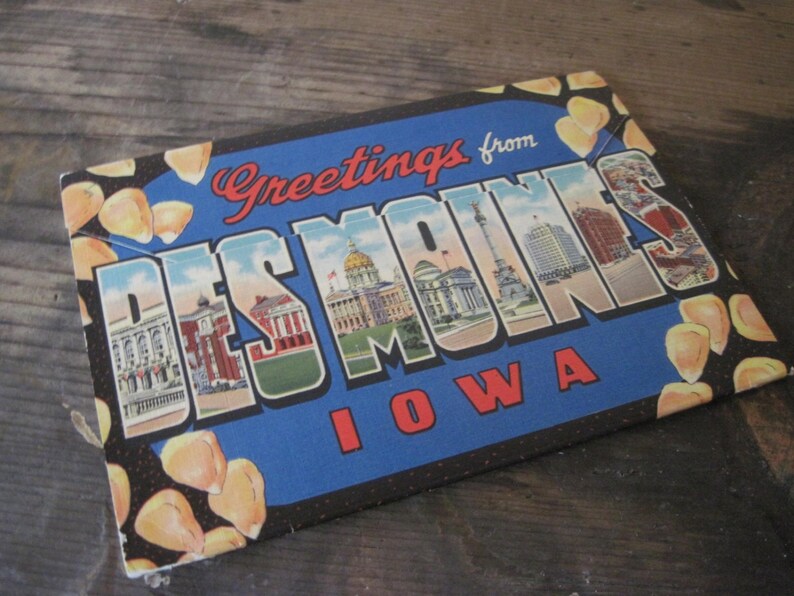 DES MOINES, Iowa 1950s Postcard Set Curteich COLORTONE Photo Souvenir ...