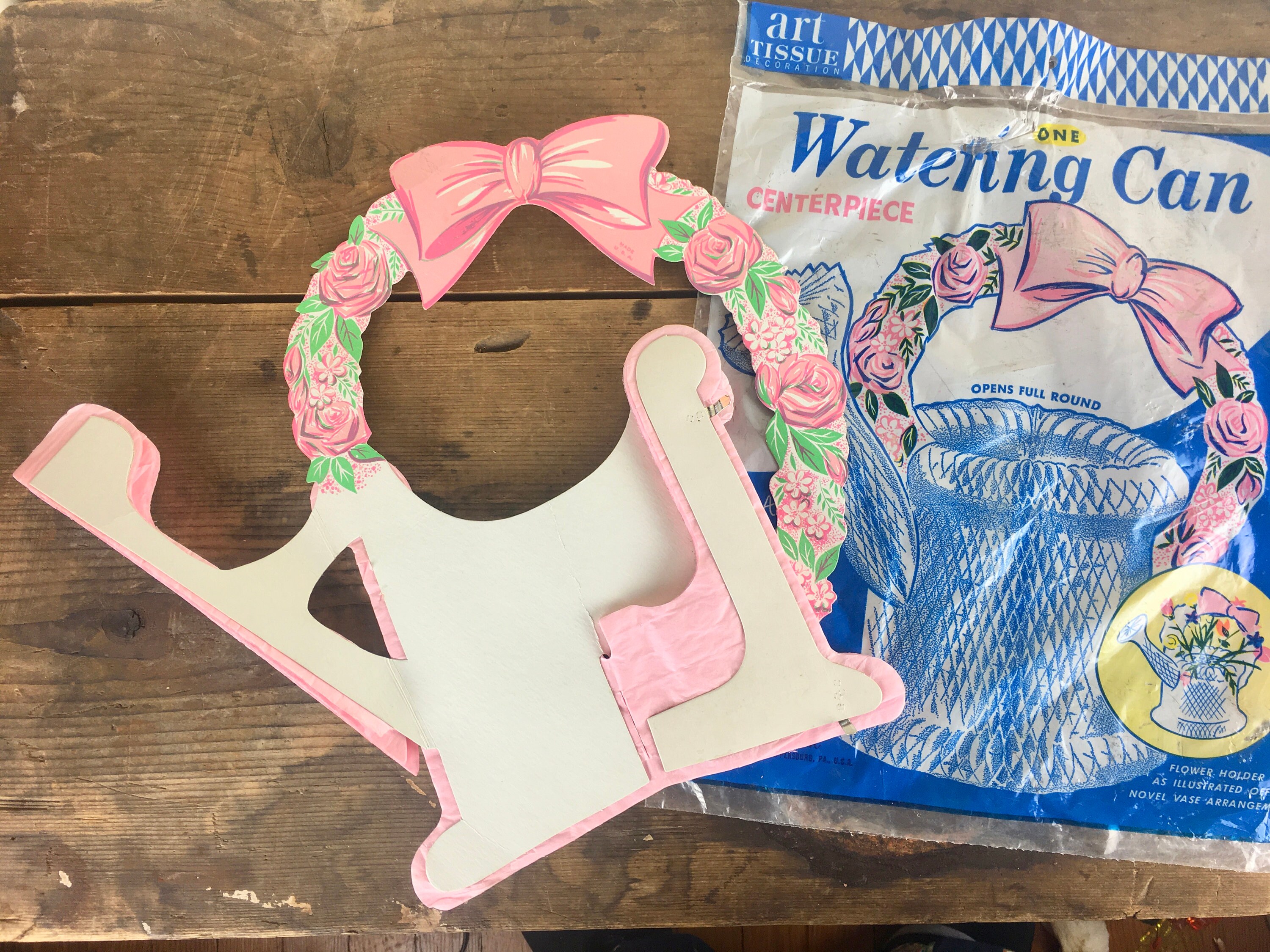 1960s Paper WATERING CAN Honeycomb Centerpiece Beistle | Etsy