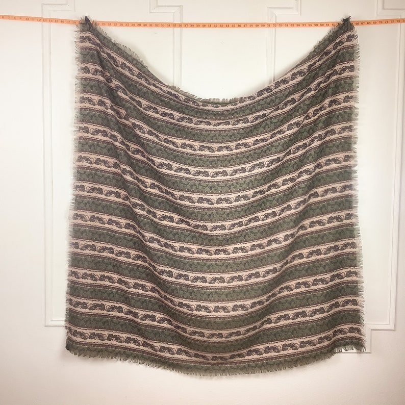 1980s Square Table Scarf / Shawl Bohemian Floral Stripes - Etsy