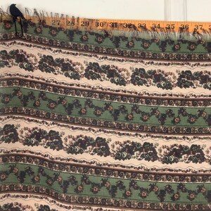 1980s Square Table Scarf / Shawl - Bohemian Floral Stripes - Muted ...
