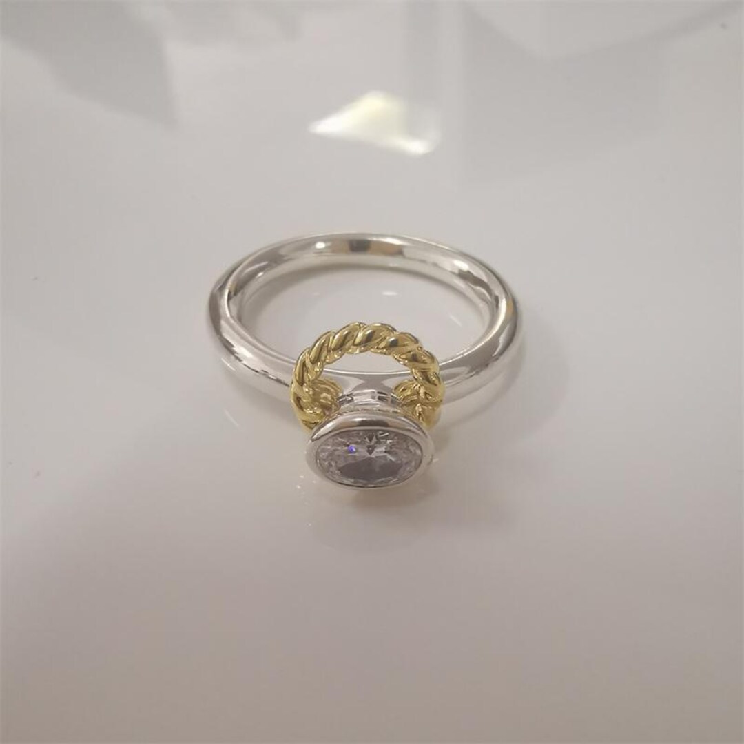 Pandora Halo Reminder Gold Twist Rope Silver Ring - Etsy