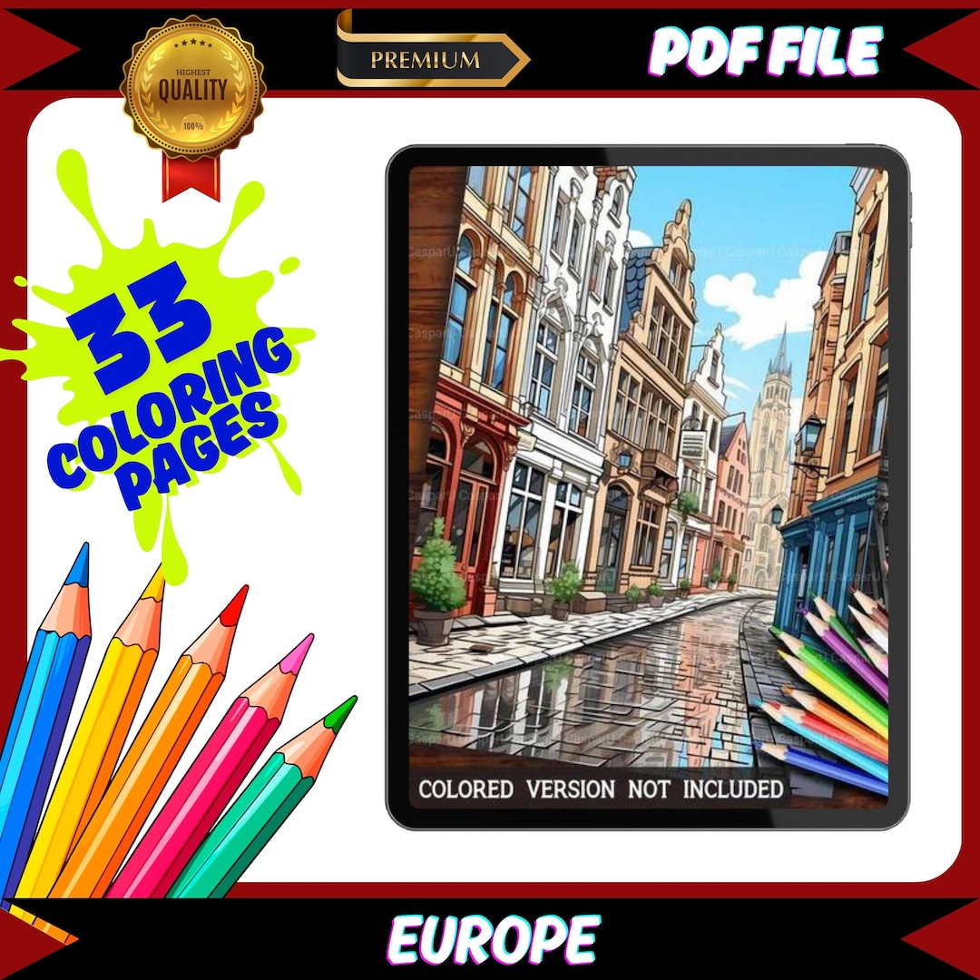 Europe Coloring Book - Adult and Kids Coloring Book Realism Coloring ...