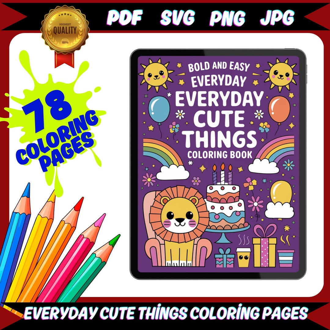 Everyday Cute Things Coloring Pages – Kawaii Objects, Adorable Doodles ...