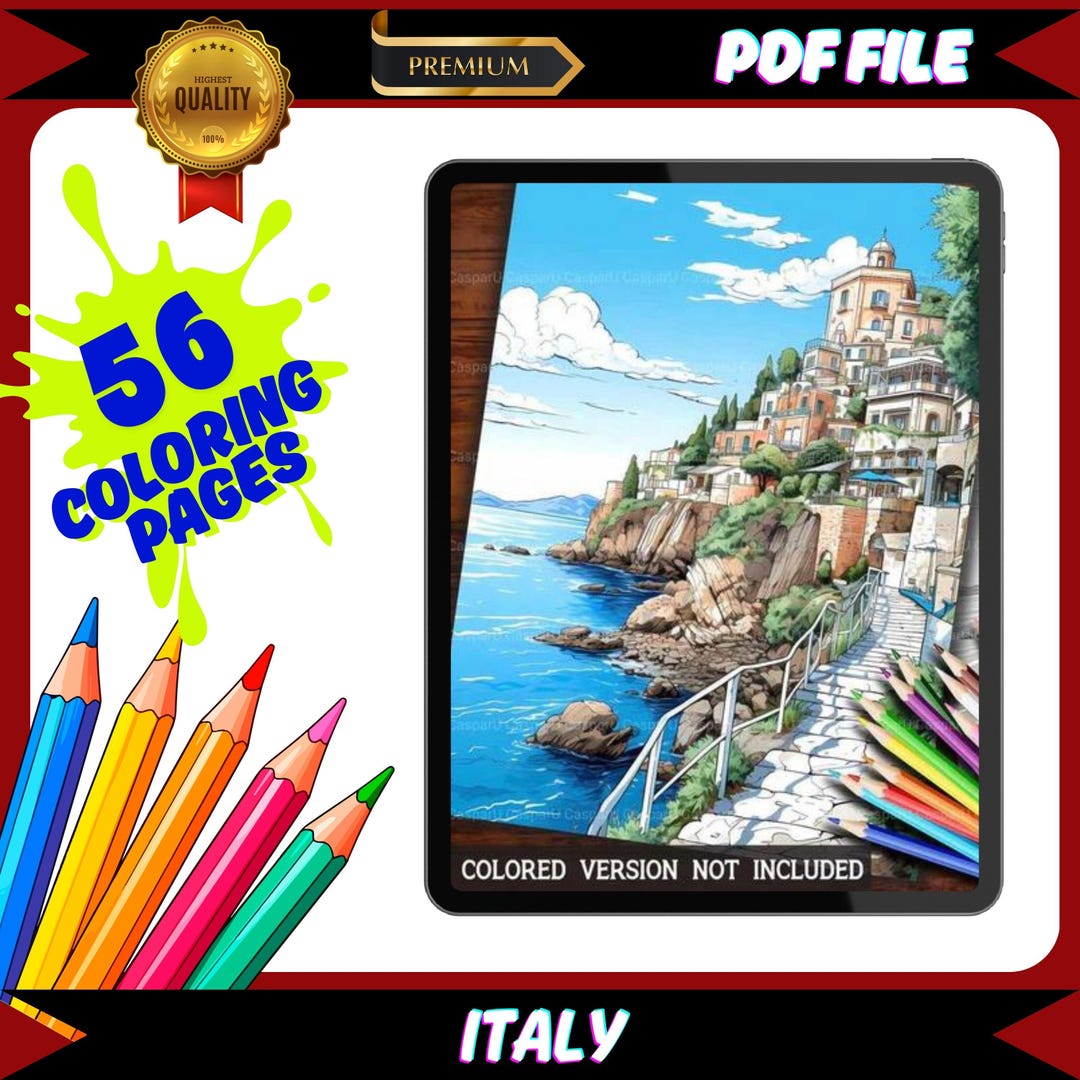 Italy Coloring Book - Adult and Kids Coloring Book Realism Coloring ...