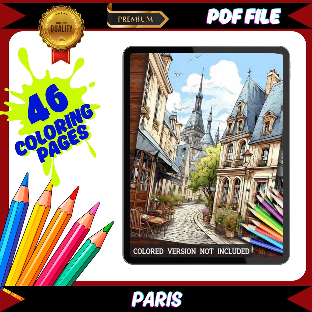 Paris Coloring Book - Adult and Kids Coloring Book Realism Coloring ...