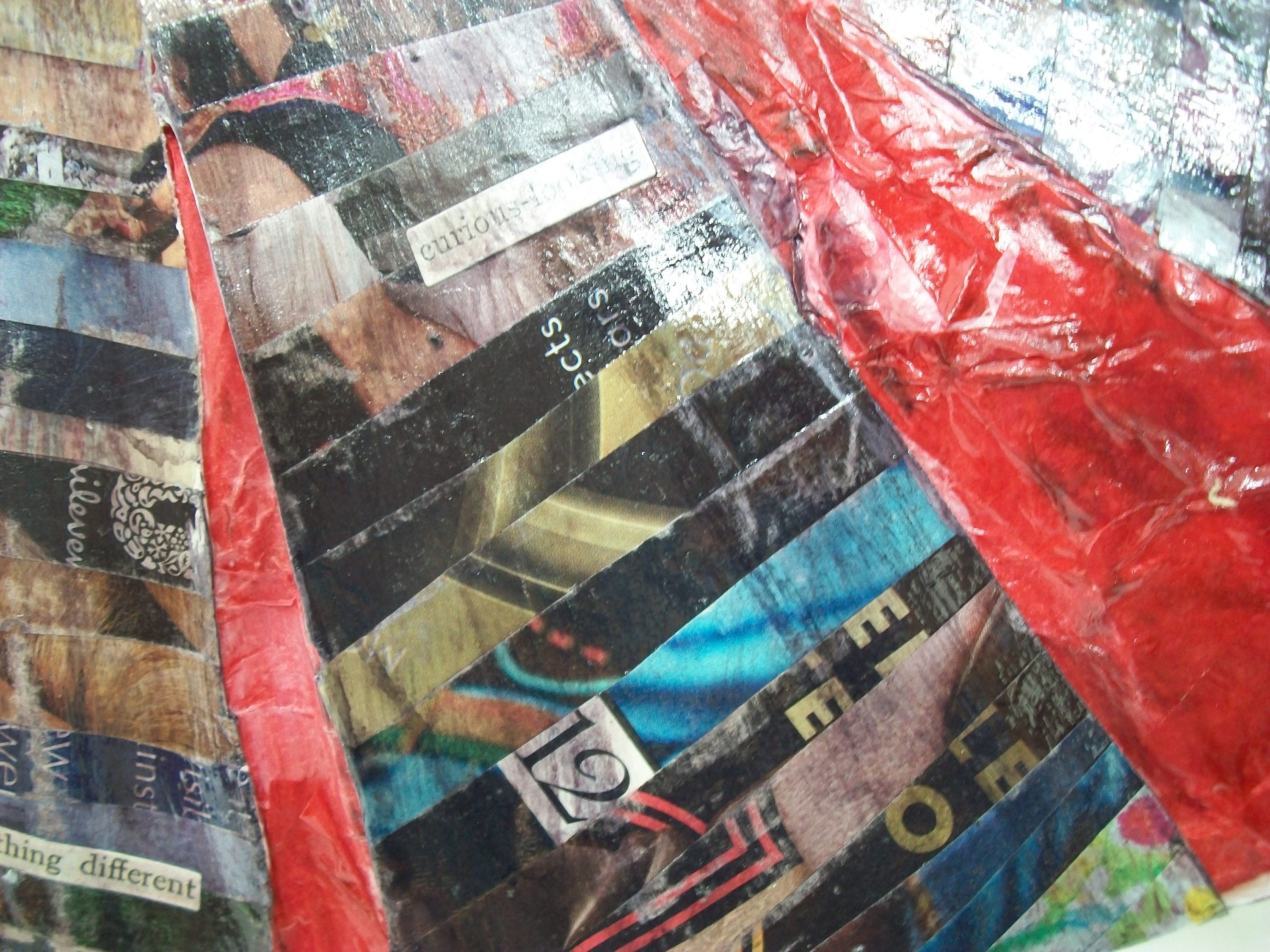 Handmade Paper Mache Purse, Handmade Mix Media Art Purse, Paper Mache ...