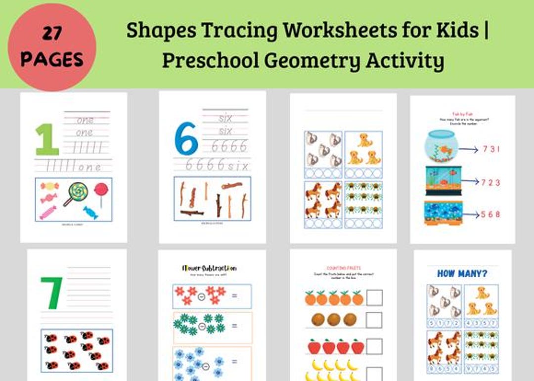 Count and Write Numbers Worksheets | Preschool Math Printables | Number ...