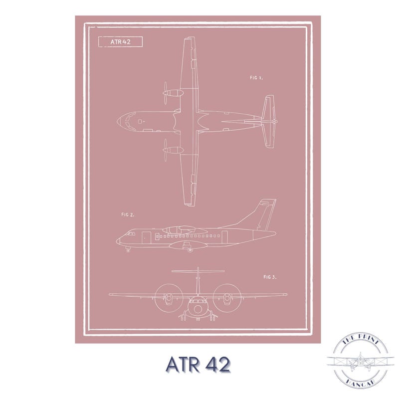 ATR 42 Pink | Airplane Wall Art, Aviation Art, Airplane Decor ...