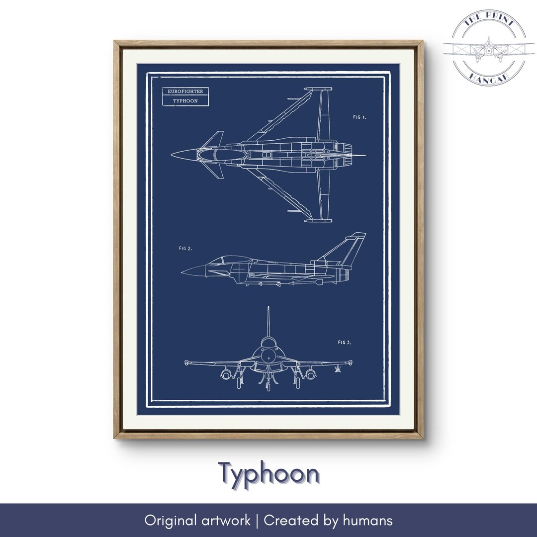 Eurofighter Typhoon, Blue | Airplane Wall Art, Aviation Art, Airplane ...