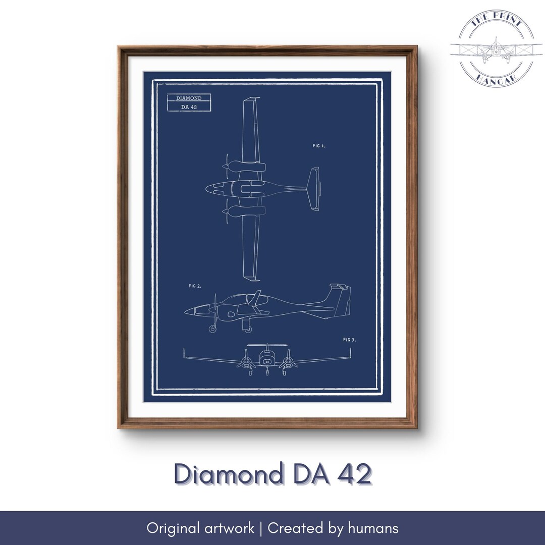 Diamond DA42, Blue | Pilot Gifts, Boy Nursery Decor, Airplane Wall Art ...