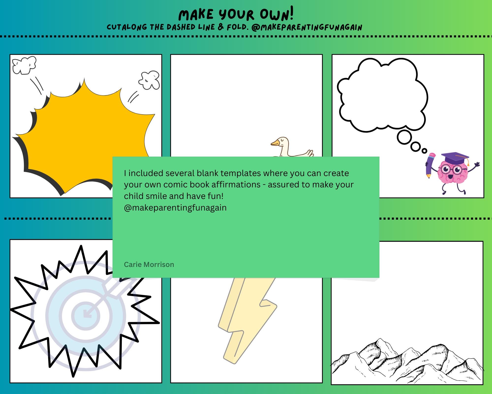 Adhd-friendly Comic Book Affirmations Cards for Kids - Printable for ...