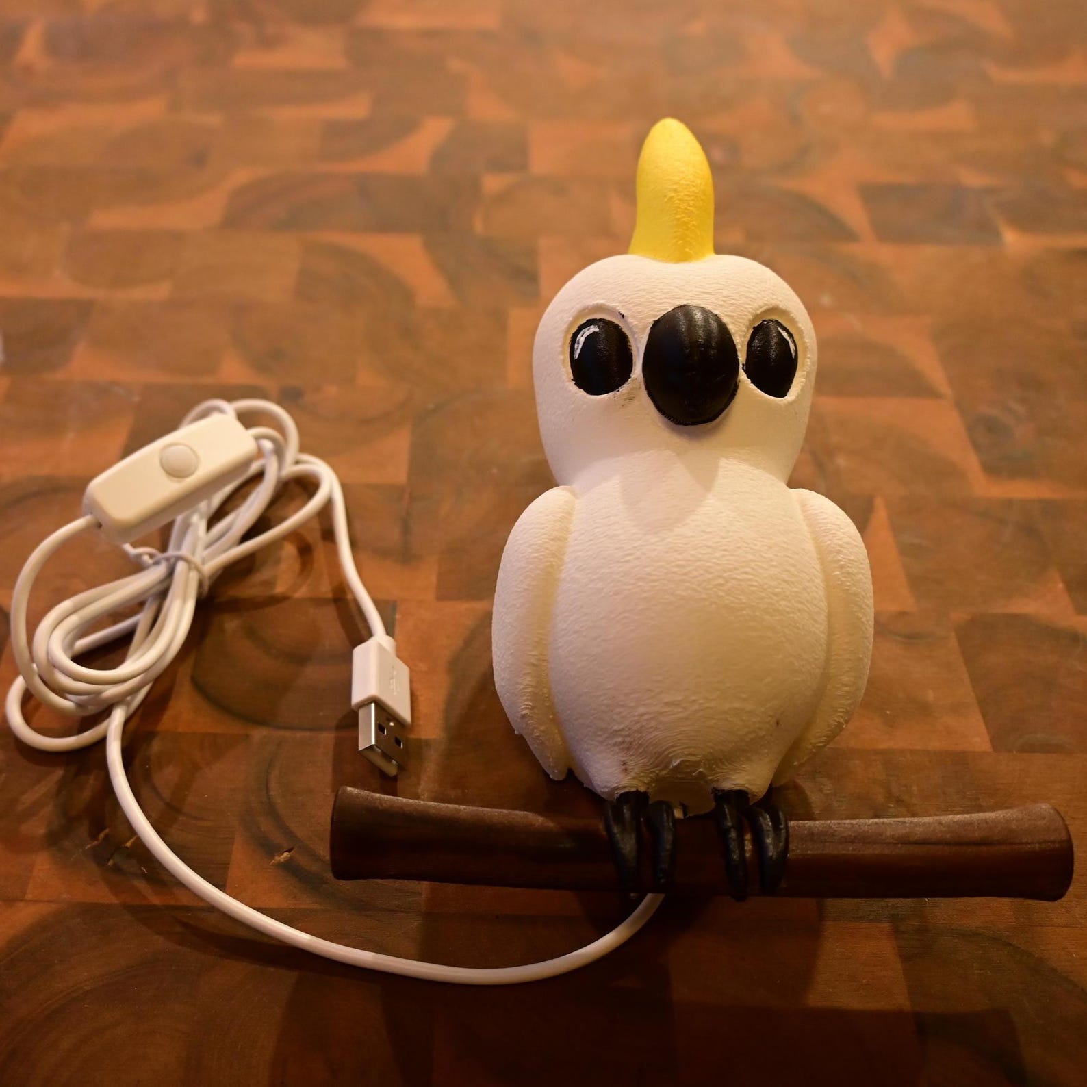 Sulphur-crested Cockatoo Night Light - Hand-painted & 3D Printed - Etsy