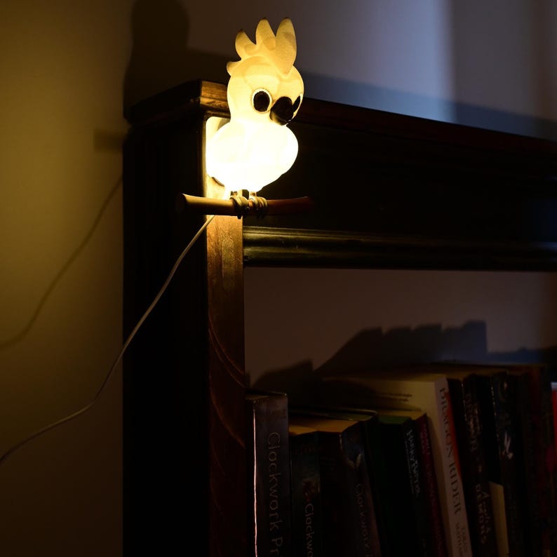 Sulphur-crested Cockatoo Night Light - Hand-painted & 3D Printed - Etsy