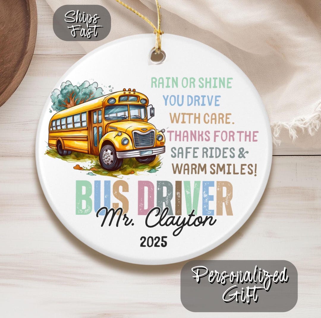 Personalized Appreciation Gift for School Bus Driver, Gift for Favorite ...