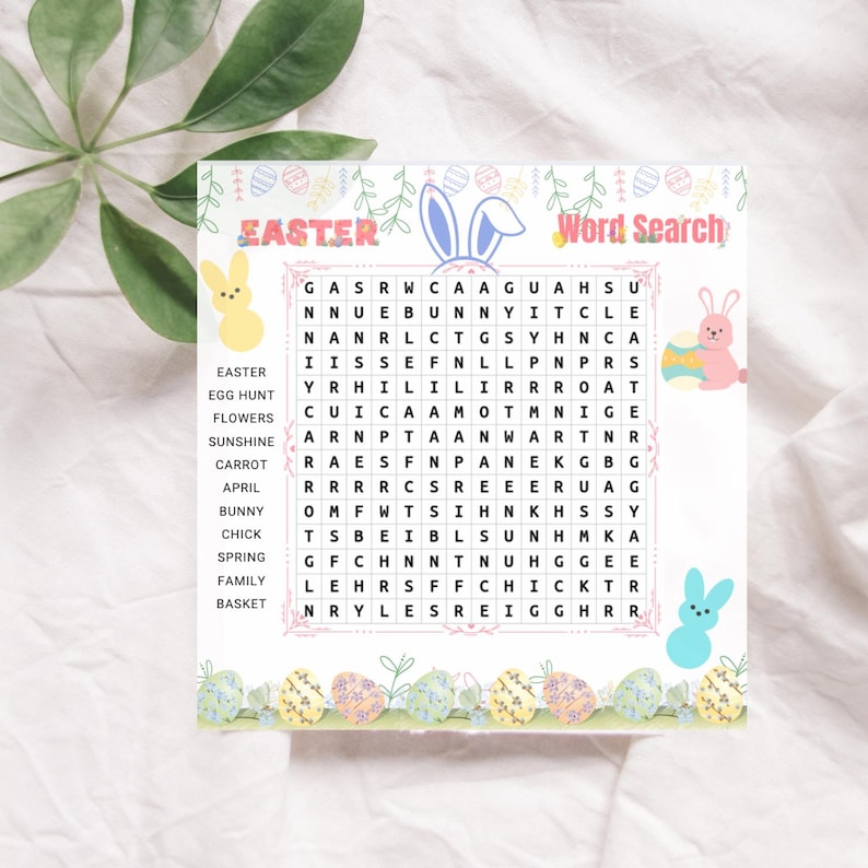 Sopa de letras de Pascua imprimible / Actividad de Pascua para niños ...