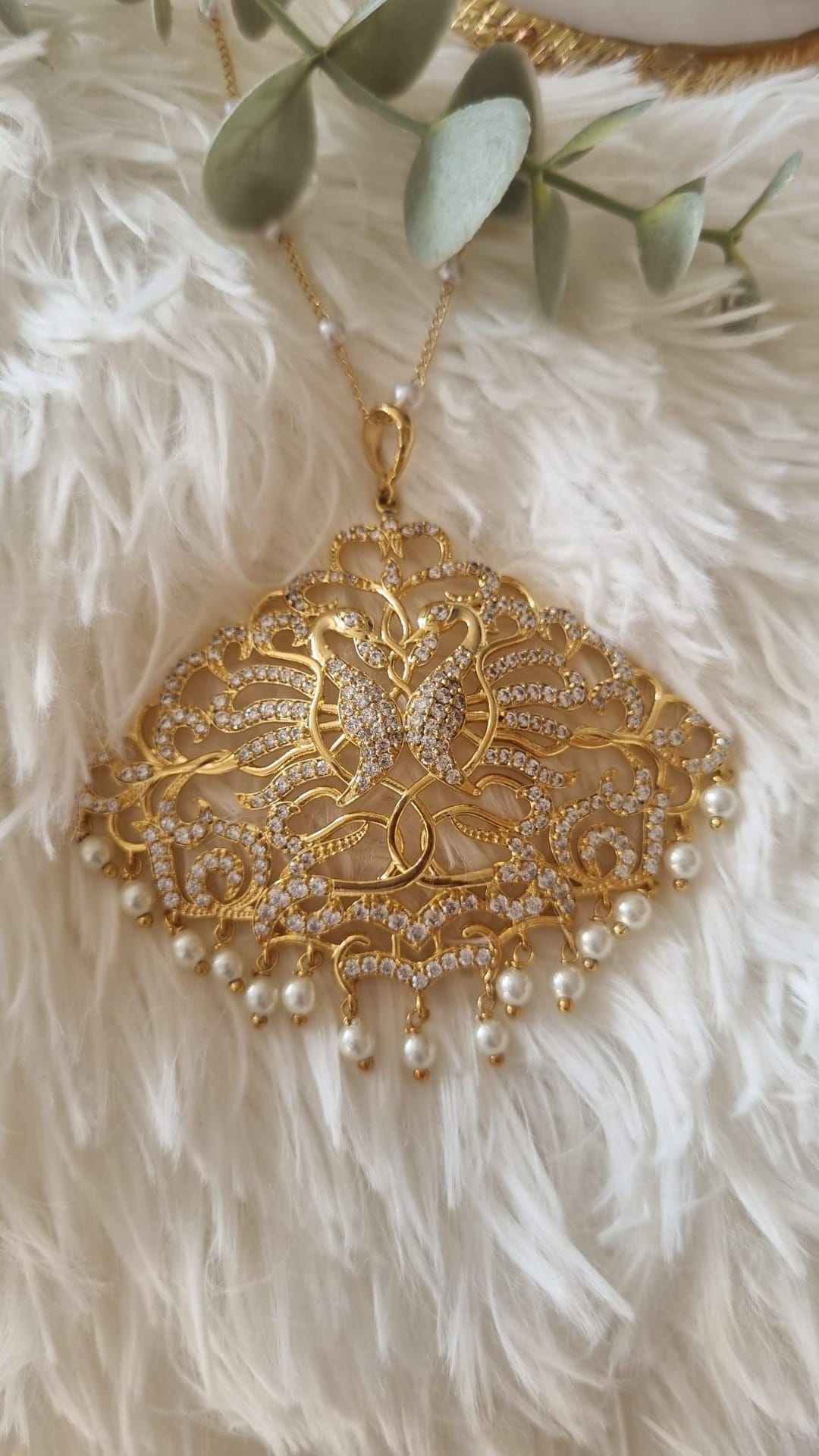 18k Gold Plated Sri Lankan Hansa Puttuwa Bridal Pendant - Etsy UK