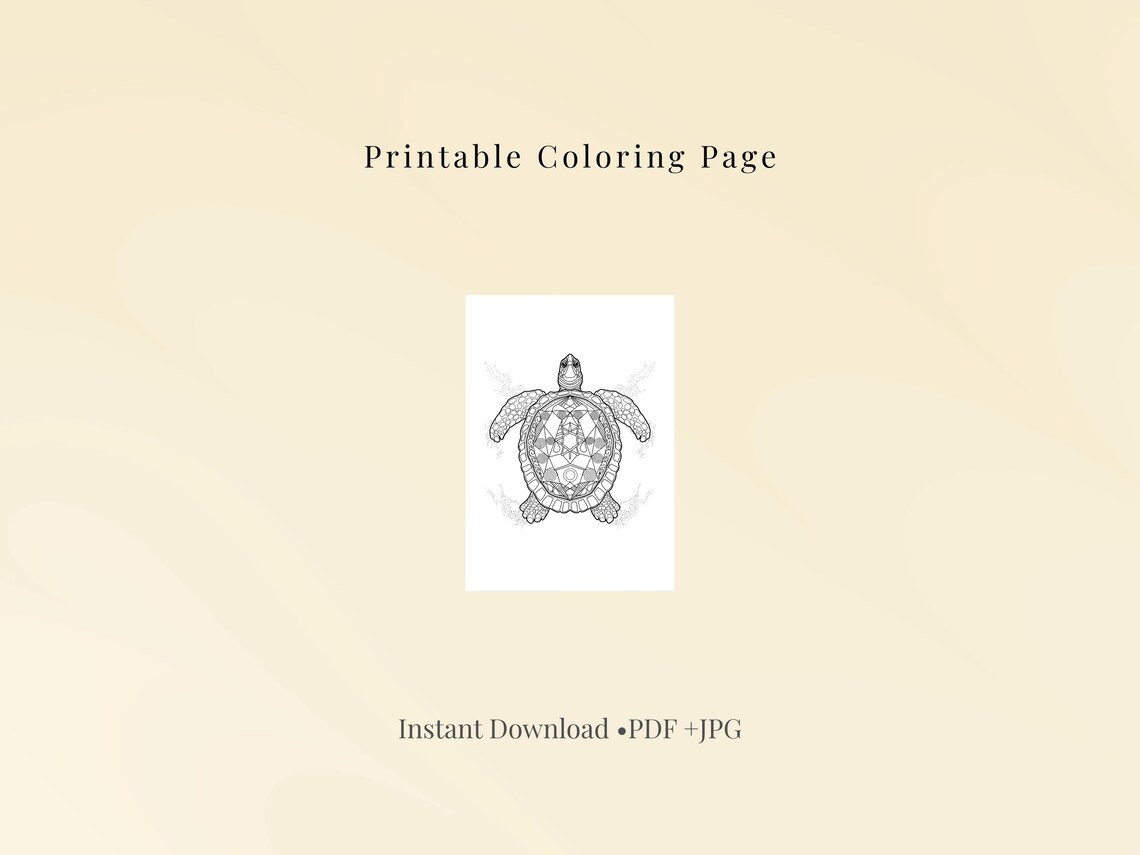 Turtle Spirit Coloring Page – Printable Ritual Art | Animal Spirit ...