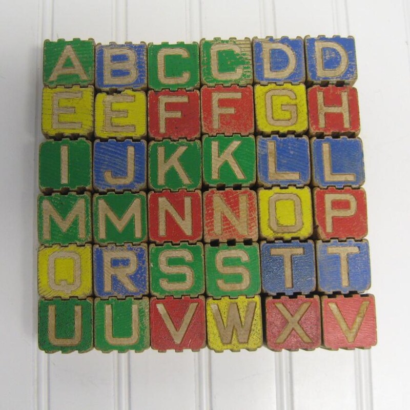 Wooden Alphabet Blocks - Etsy