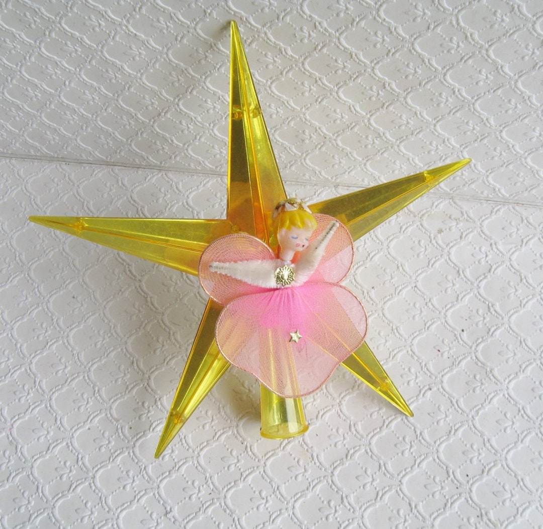 Jewelbrite Pink Angel Plastic Tree Topper 1960s Christmas - Etsy
