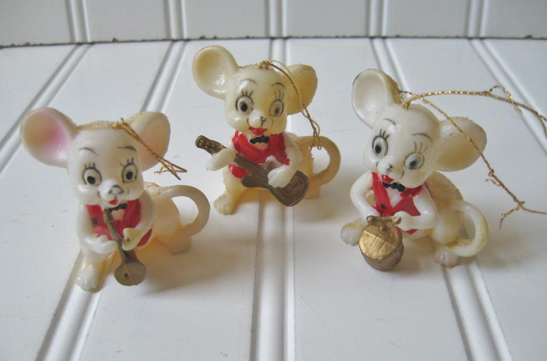 Trio of Plastic Mice Ornaments, 1970s - Etsy
