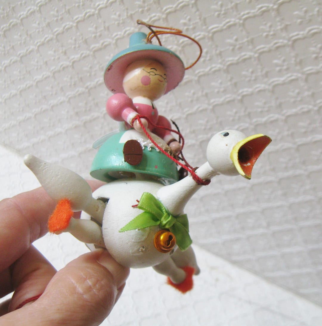 Vintage Kurt Adler Mother Goose Wooden Ornament, 1985 - Etsy