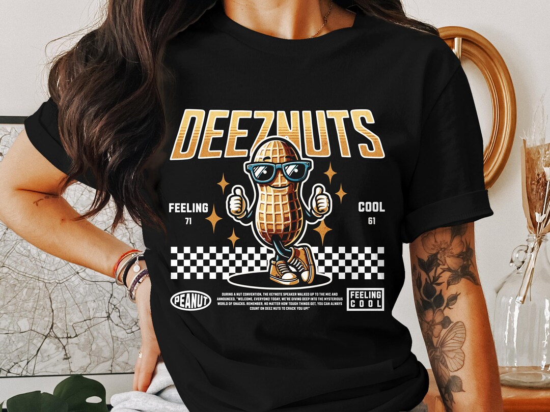 Funny Deez Nuts Peanut Cartoon T Shirt PNG, Sublimation Design for ...