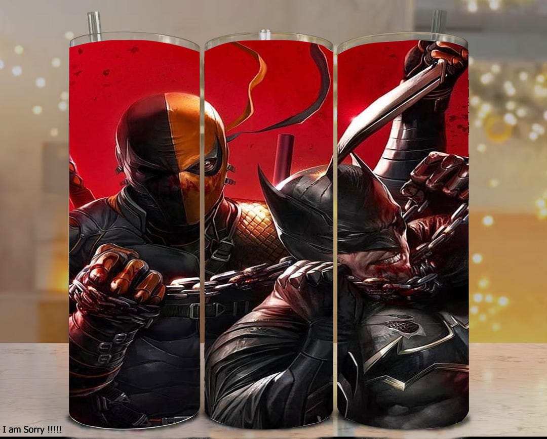Batman Vs Deathstroke Tumbler Wrap | Comic Art 20oz Skinny Tumbler ...