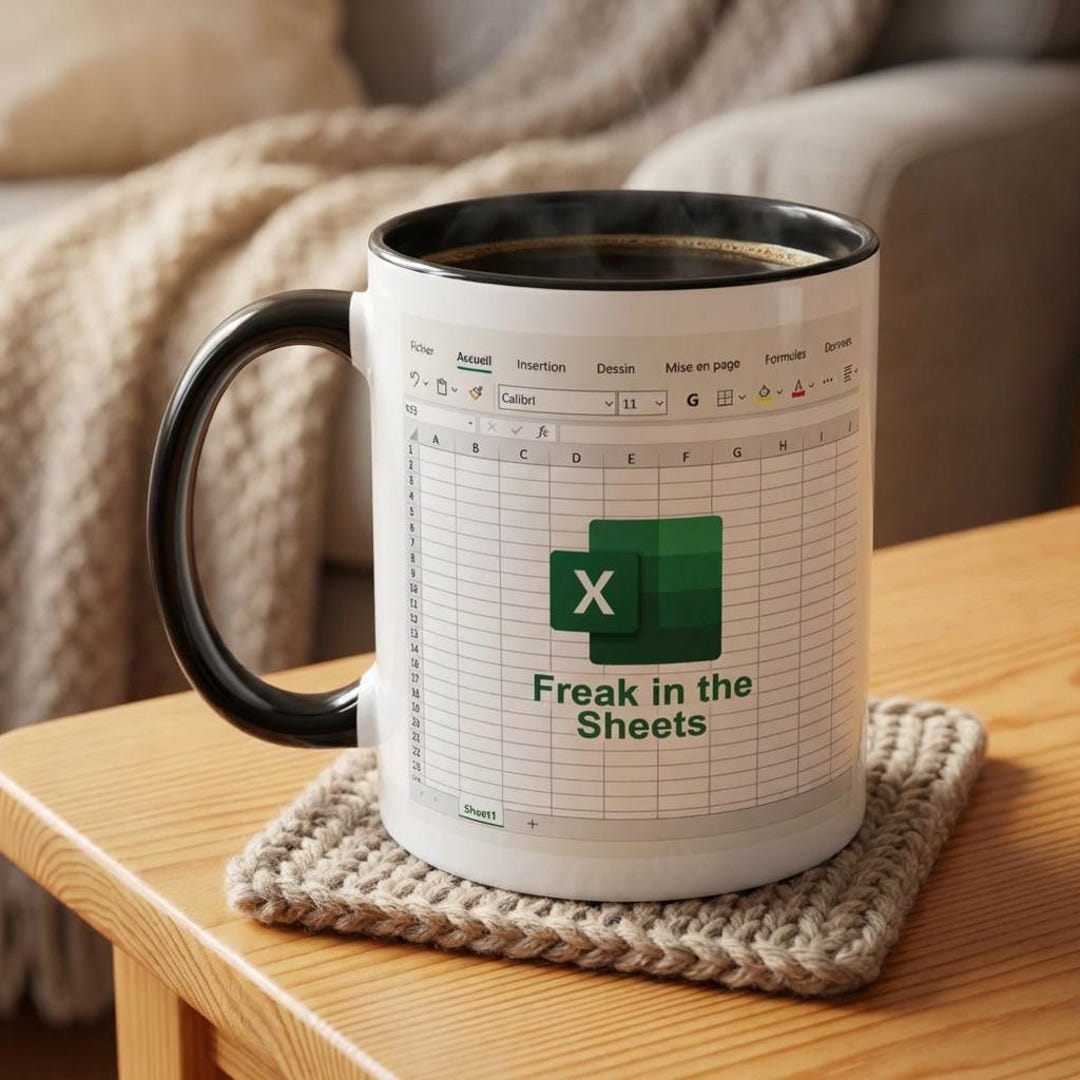 Funny Excel Mug 'freak in the Sheets', Spreadsheet Nerd Gift ...