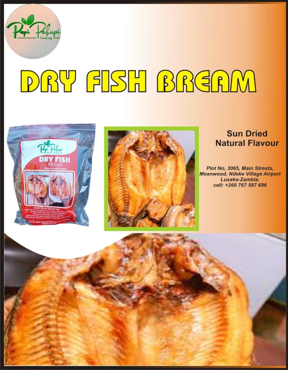 African Dried Bream Fish: Zambia Kafue & Luangwa Rivers - 6 Pieces per ...