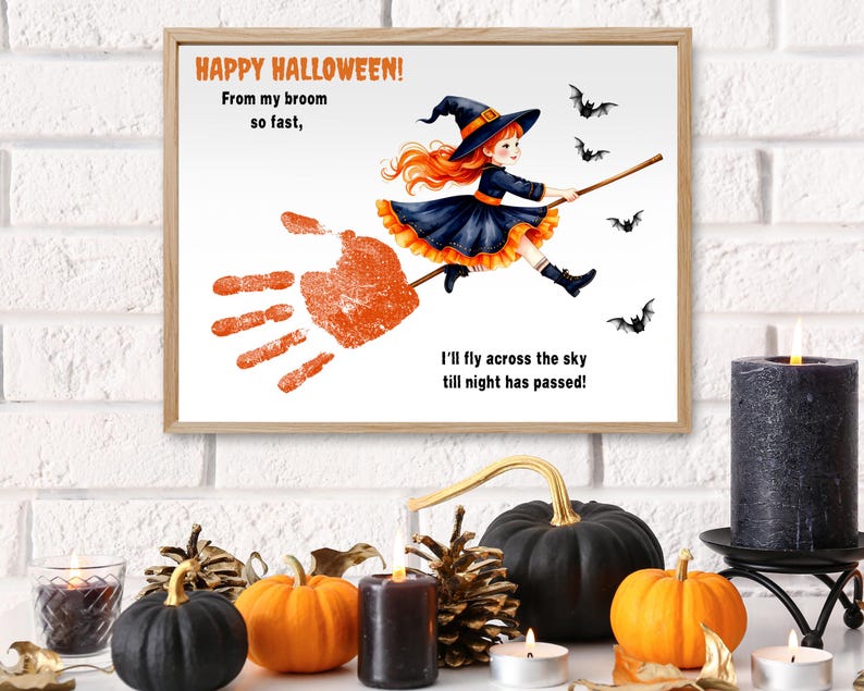 Halloween Handprint Art Bundle, Halloween Handprint Craft, Fall ...