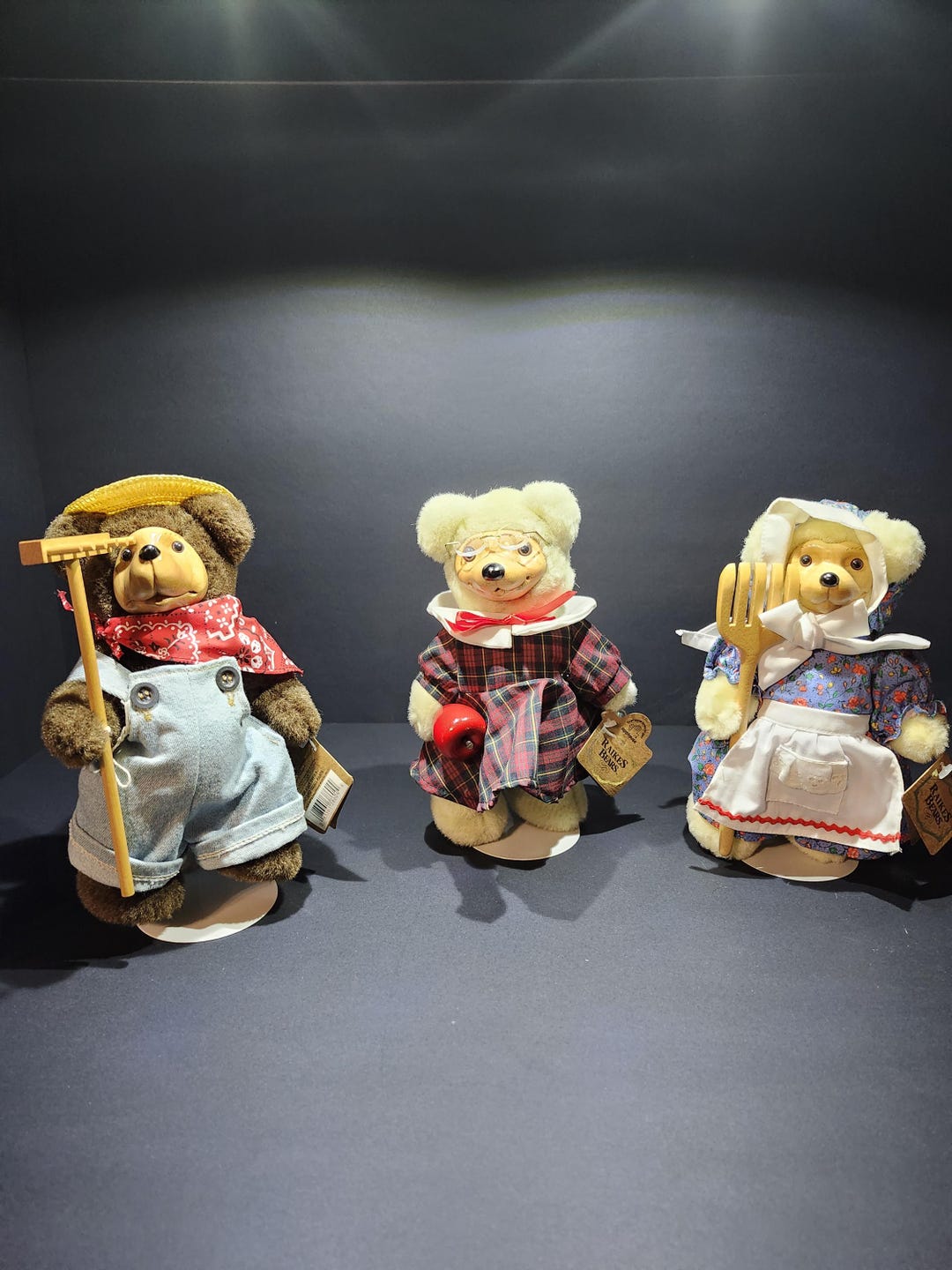 3 Vintage Robert Raikes Wooden Bears - Etsy