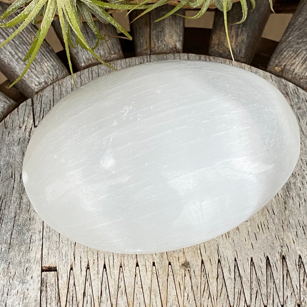 Satin Spar Selenite Palm Stone Cleansing Charging Crystals Item 001 - Etsy