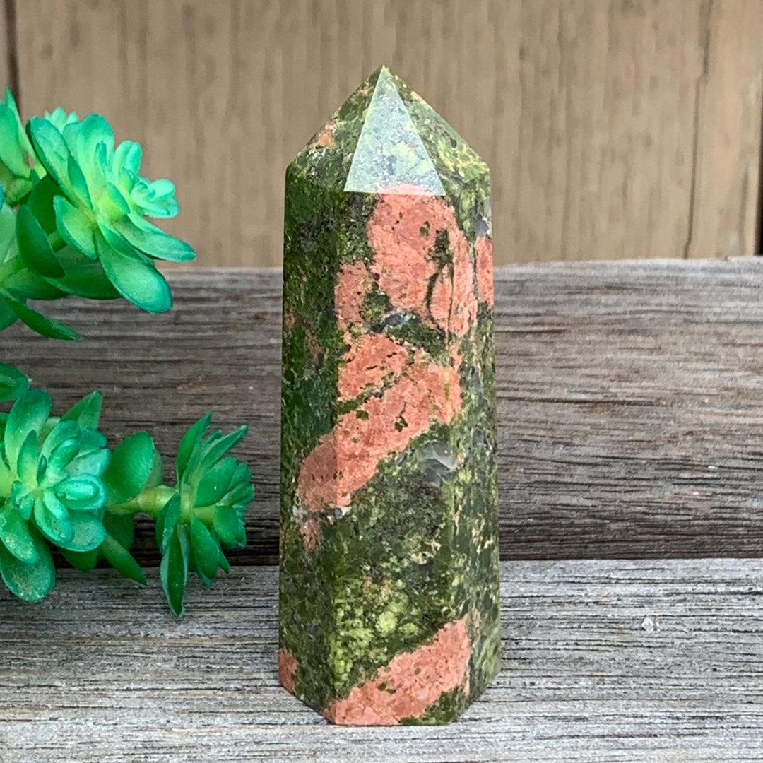 Unakite Tower Crystal Point Heart Chakra Solar Plexus Item 002 - Etsy