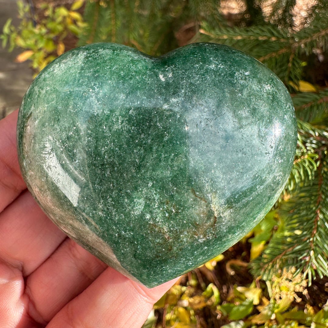 Fuchsite Heart Puffy Crystal Carving Heart Chakra Item 002 Green Heart ...