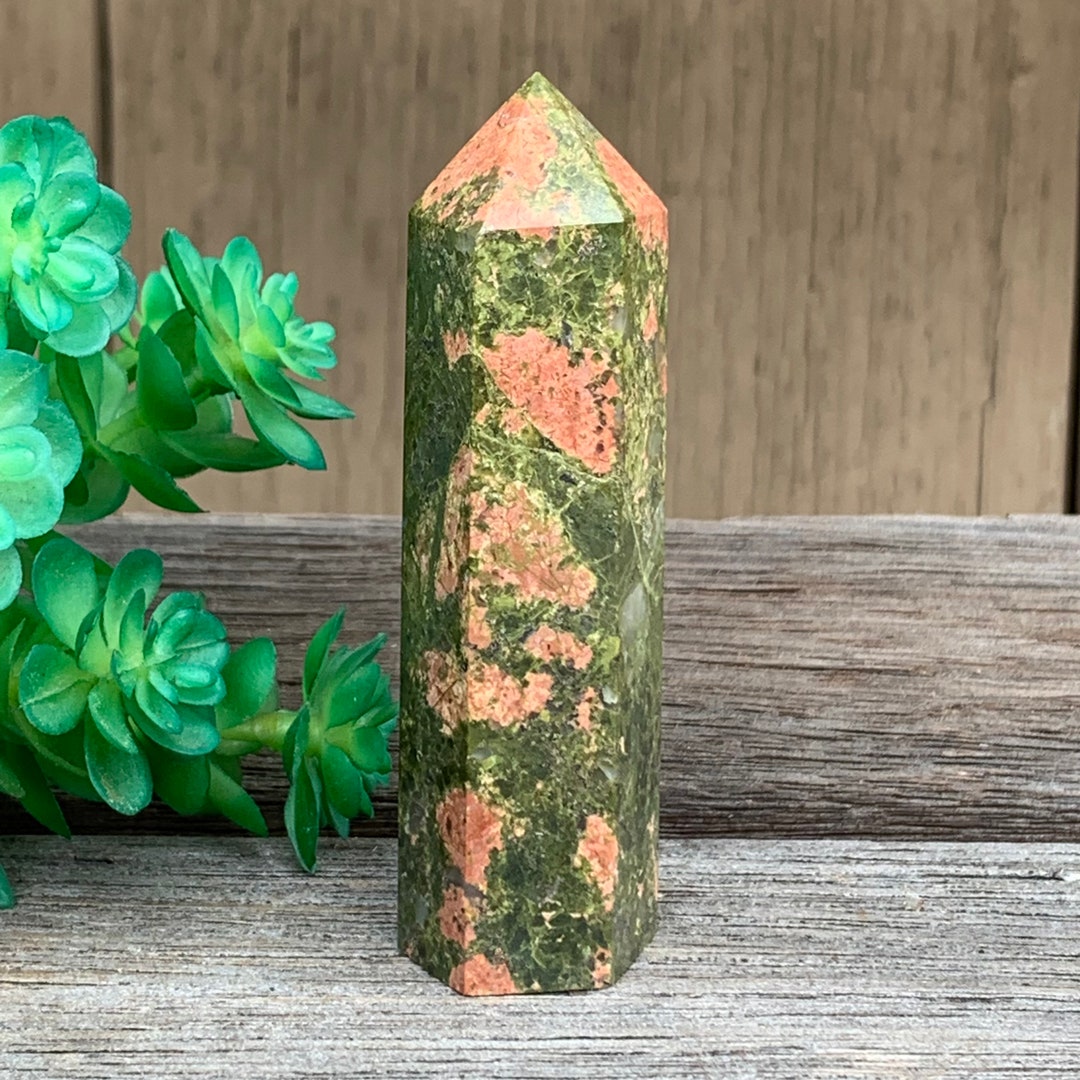 Unakite Tower Crystal Point Heart Chakra Solar Plexus Chakra Item 003 ...