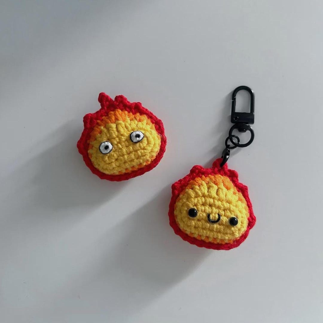 Calcifer Fire Demon Plush Keychain - Studio Ghibli Howl Moving Castle ...