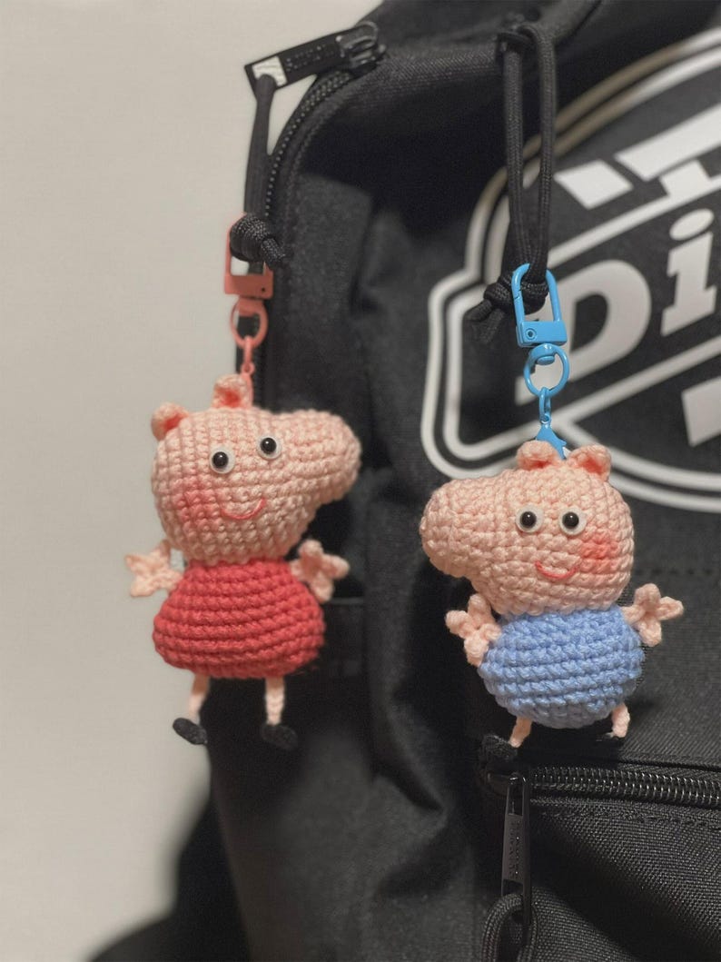 Peppa Pig Keychain: Cotton Character Charm Collection - Etsy