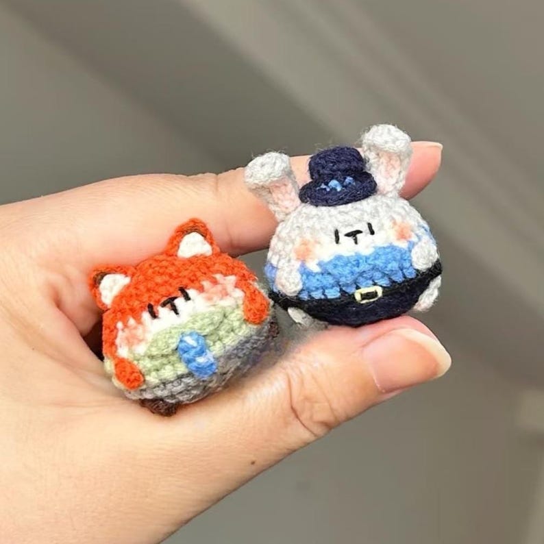 Zootopia Character Crochet Keychain: Judy, Nick, Flash, and Officer ...