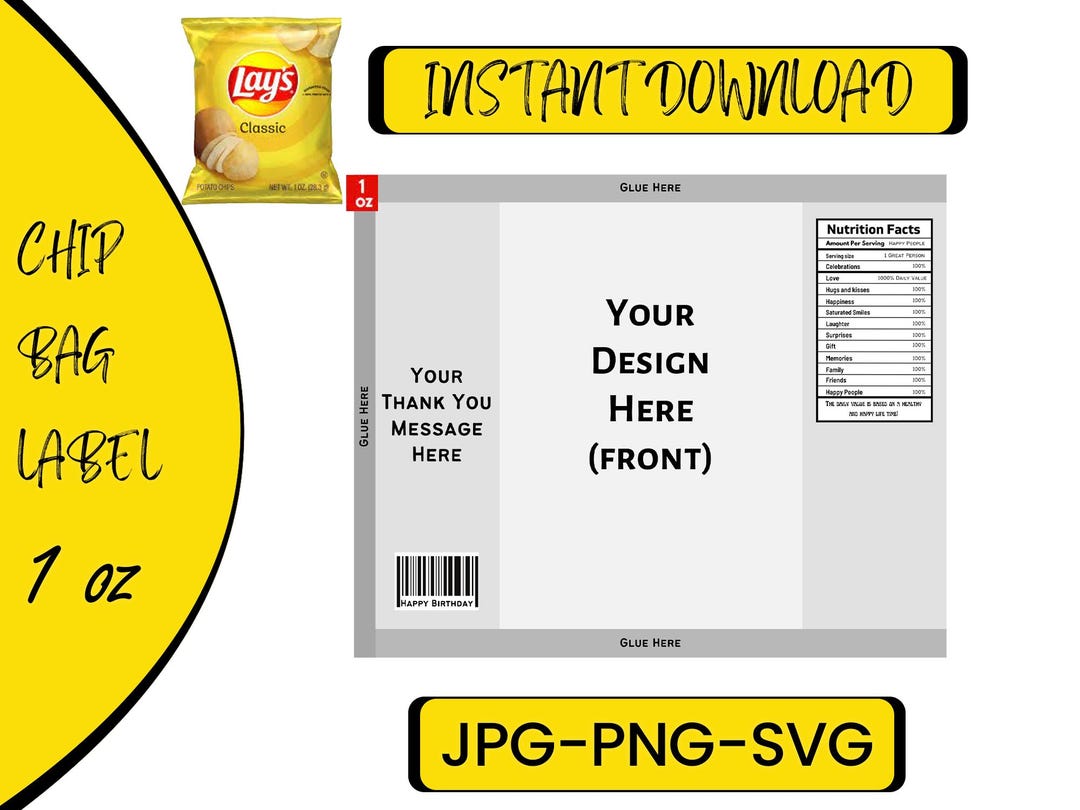 Chip Bag Template, Chip Bag Templates, Chip Bag Nutritional Label, Chip ...