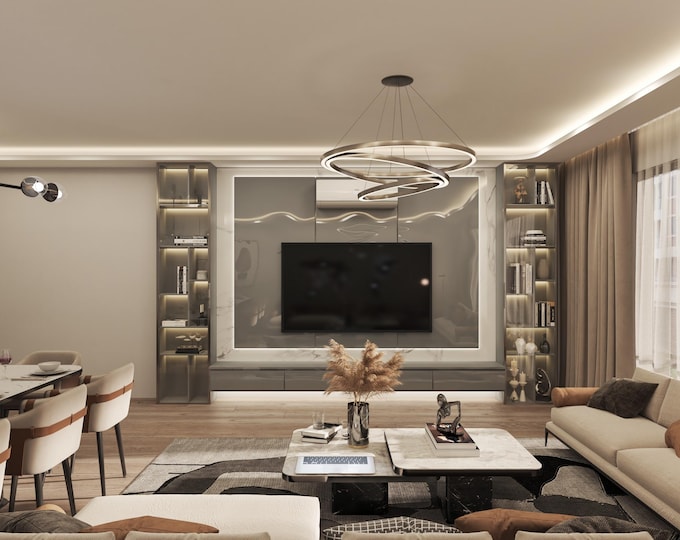 3D Rendering Custom Photorealistic Architecture House MODERN Kitchen ...