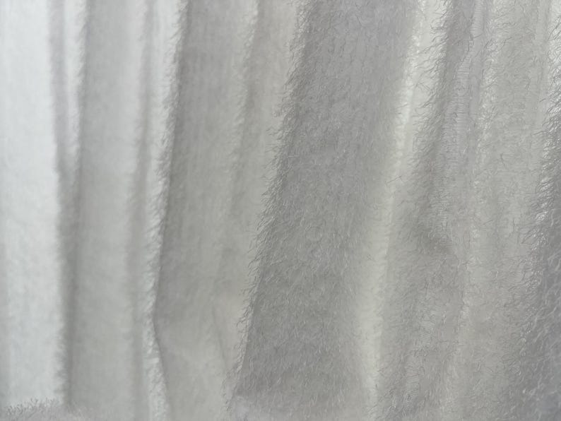 Minimalist White Fluffy Texture Curtain: Semi-sheer Polyester Decor ...