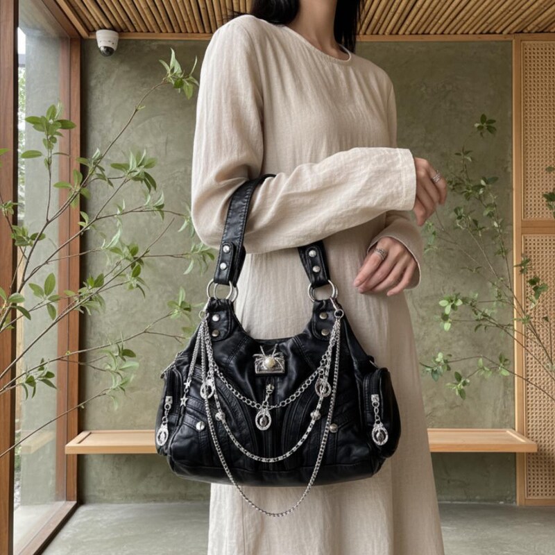 Goth Embroidered Purse - Etsy