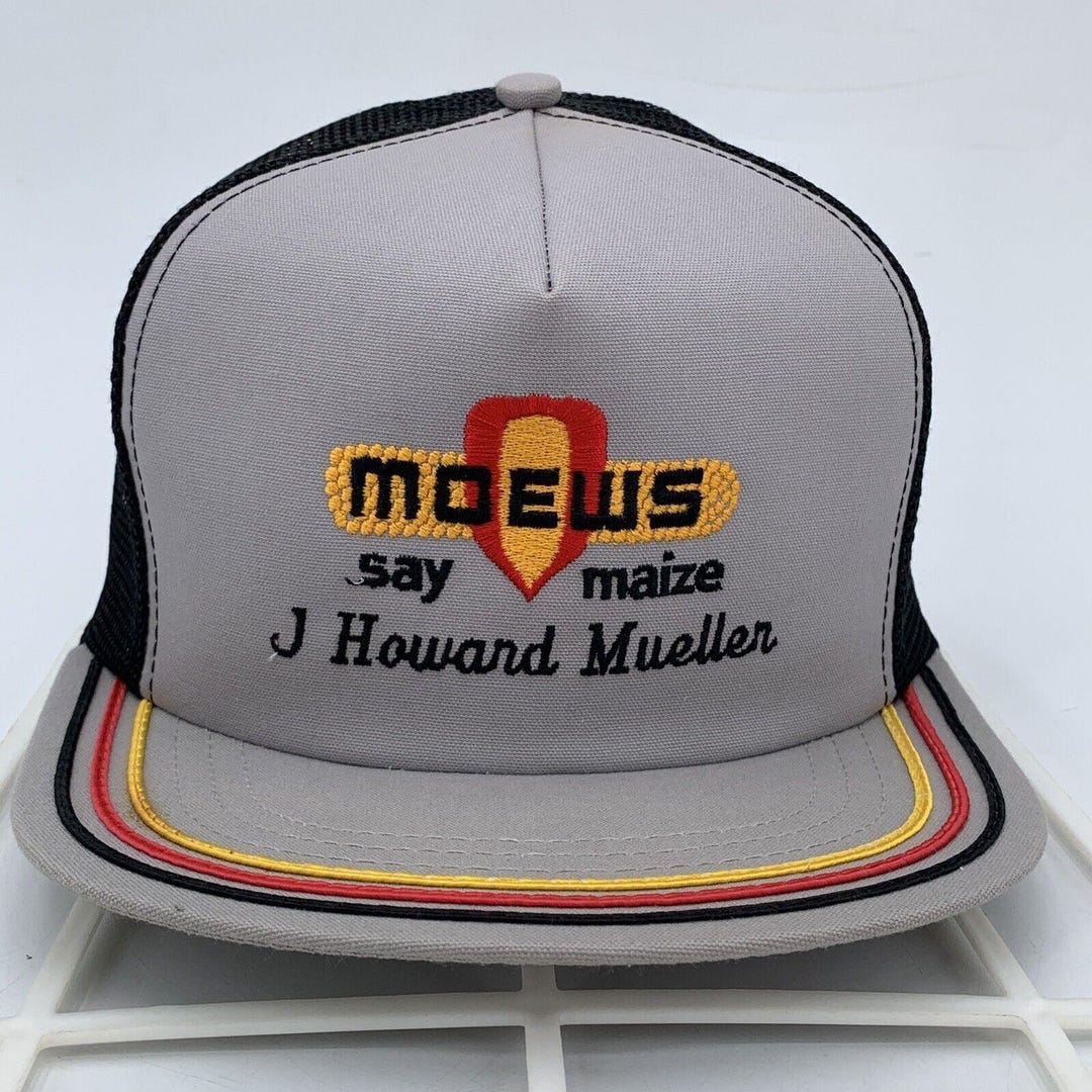 Vintage Moews Seeds Snapback Trucker Farmer Hat Cap 3 Pin Stripe Kap ...