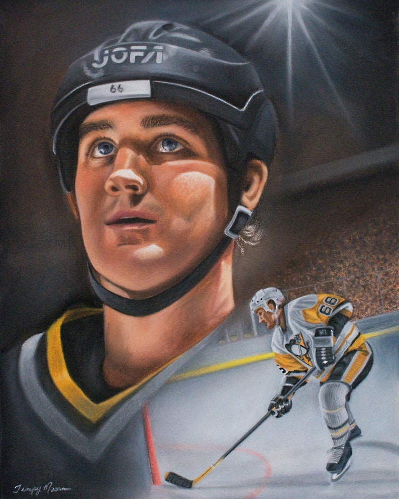 Pittsburgh Penguins Mario Lemieux NHL Hockey Artwork by Tempy Moore ...