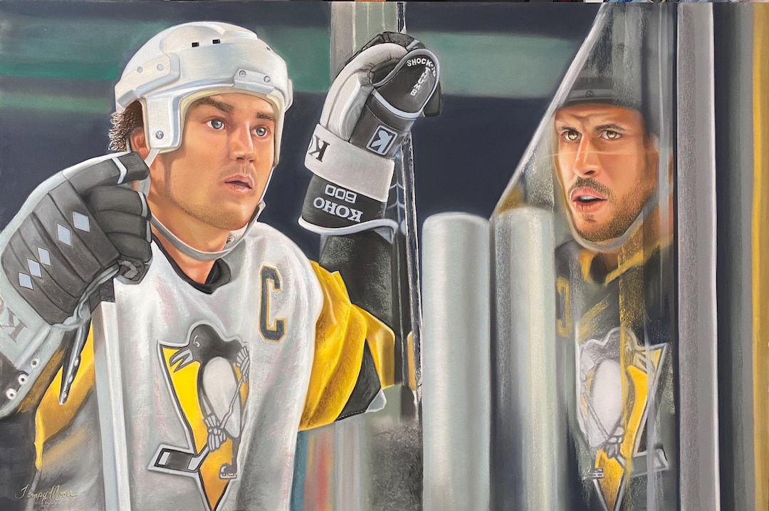 Artwork by Tempy Moore Pittsburgh Penguins Lemieux & Crosby Hockey Art ...