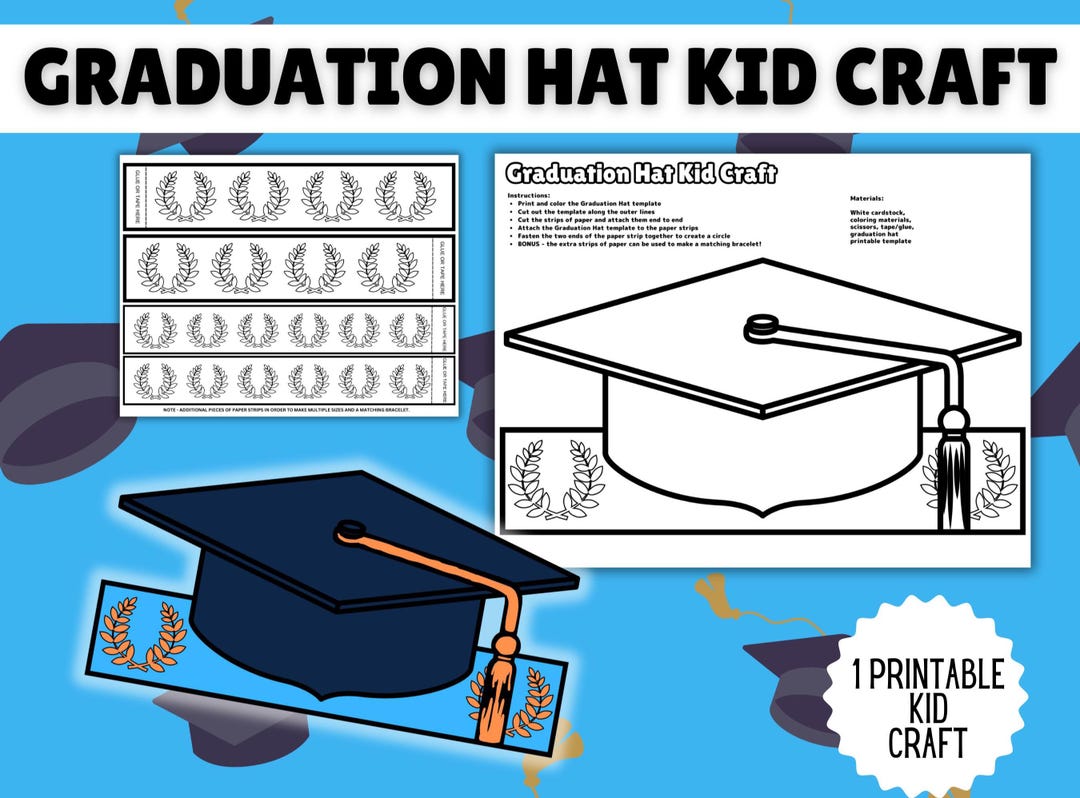 Printable Graduation Hat Craft for Kids | DIY Preschool & Kindergarten ...